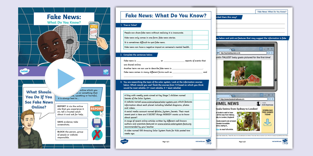 Fake News Worksheet - IT Resources (teacher made) - Twinkl