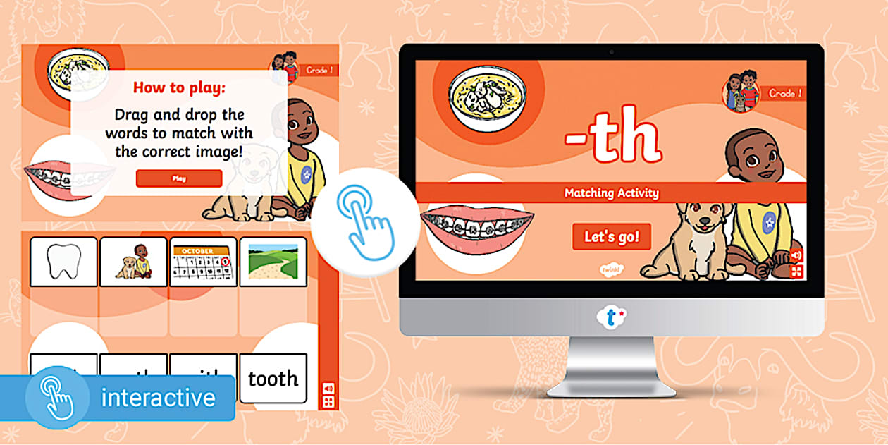 Grade 1 Phonics –th Interactive Go! Game (teacher made)