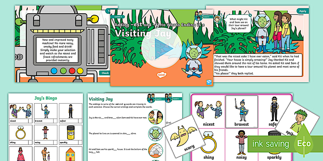 Adding -est and -y to Words Ending in 'e' Lesson Pack