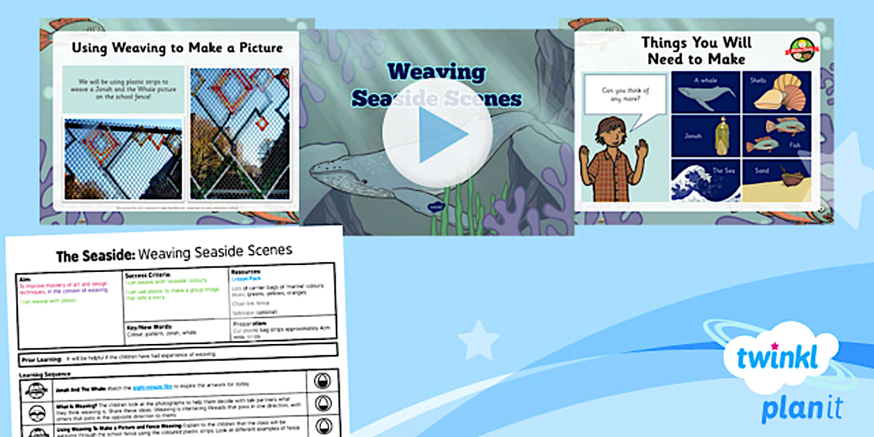 Art: The Seaside: Weaving Seaside Scenes UKS2 Lesson Pack 4