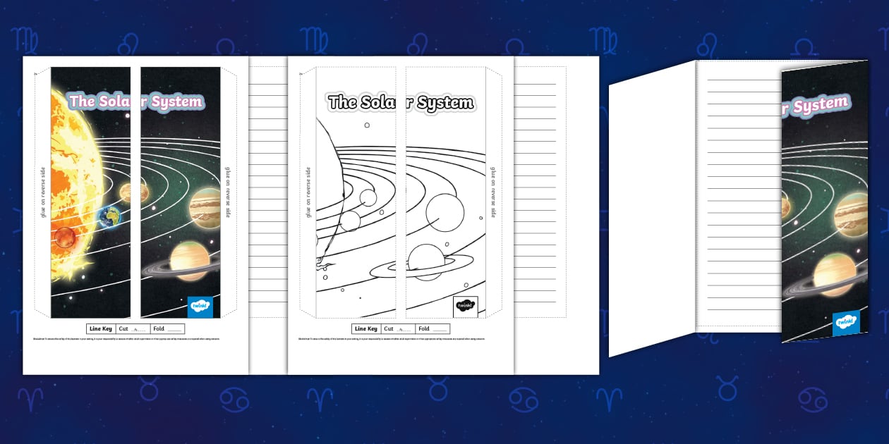 * NEW * The Solar System Folding Writing Template - Twinkl
