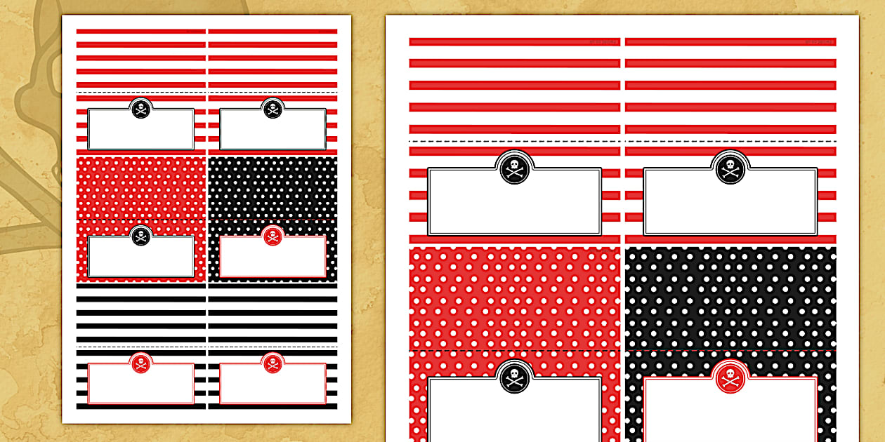 Editable Pirate Themed Birthday Party Place Names - Twinkl