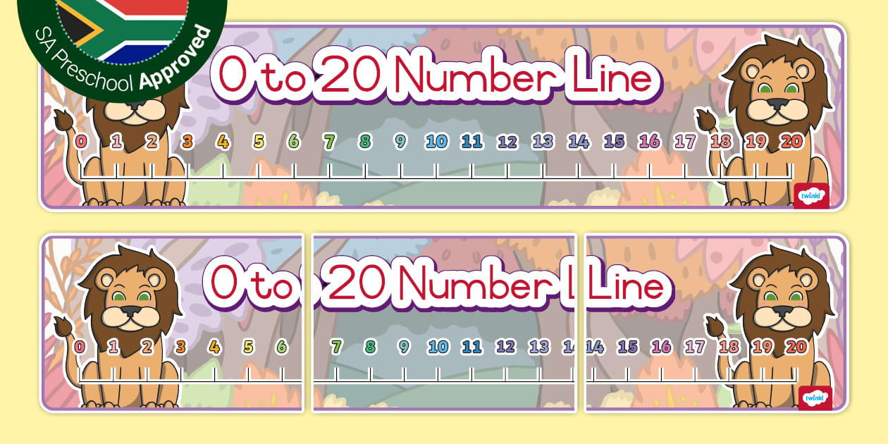 Lion-Themed Numbers 0-20 Display Banner