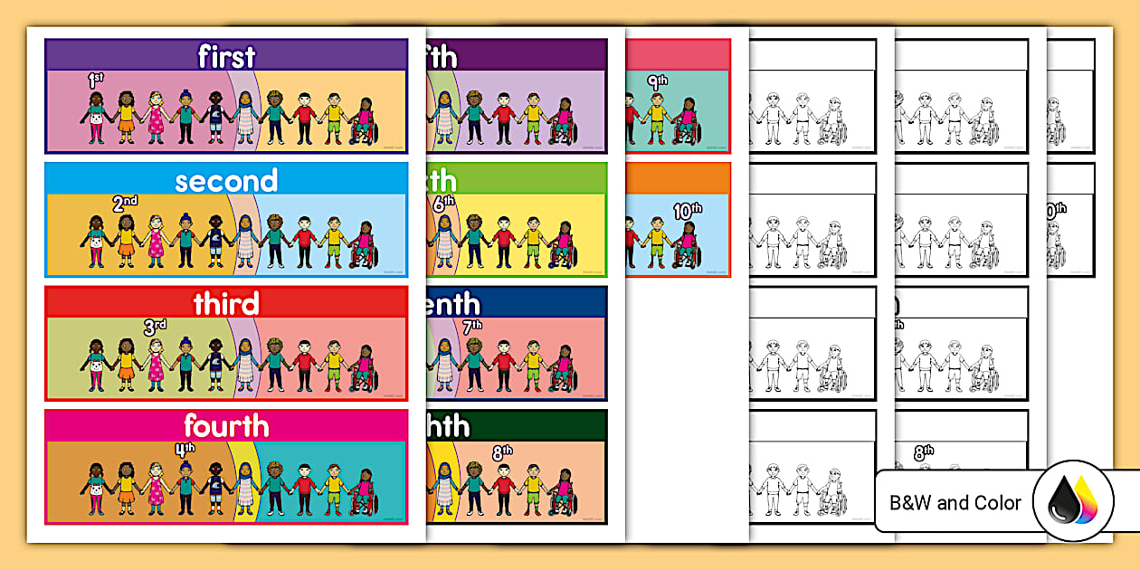 Ordinal Numbers 1-10 Word Cards (teacher made) - Twinkl