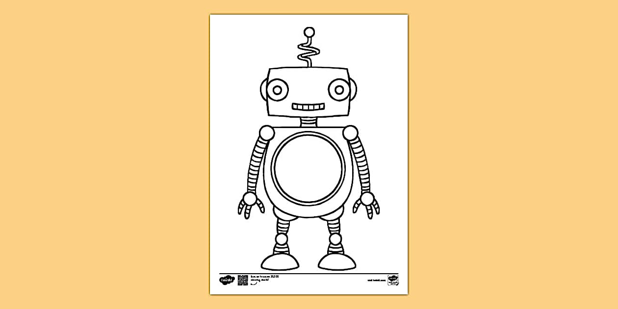 Printable Robot Colouring Sheet | Colouring Sheets - Twinkl