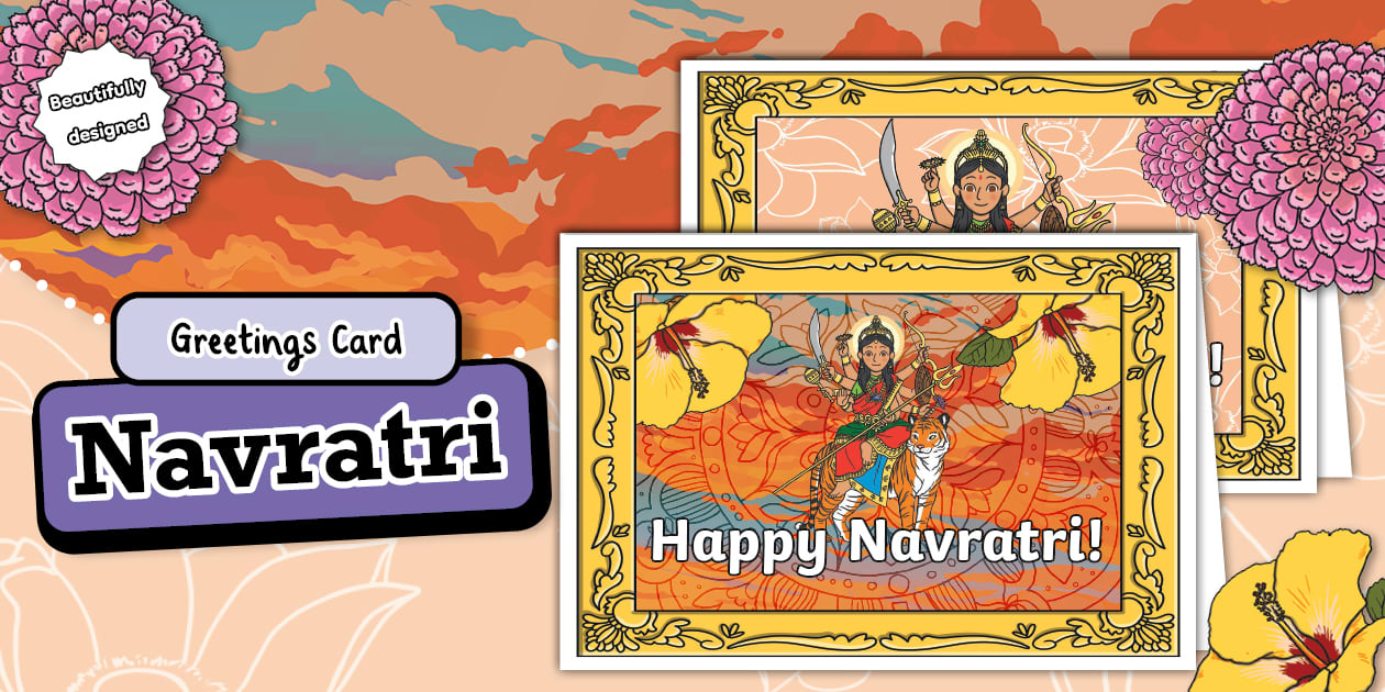 Navratri Greetings Card (teacher made) - Twinkl