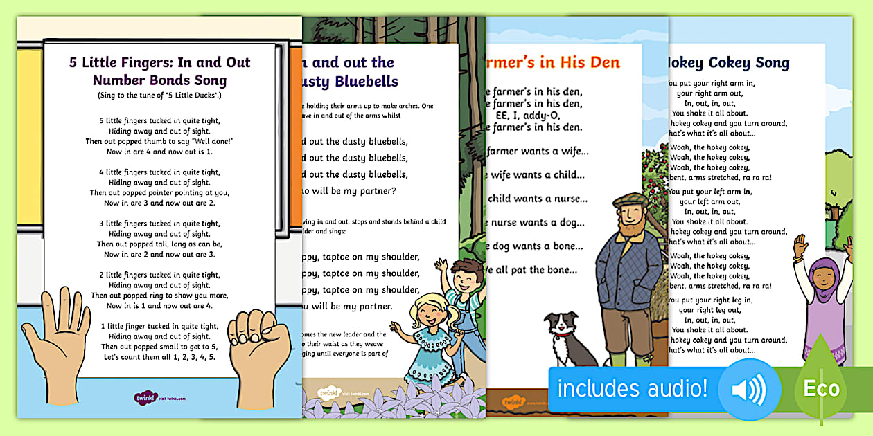 In and Out Concept Songs and Rhymes Resource Pack - Twinkl