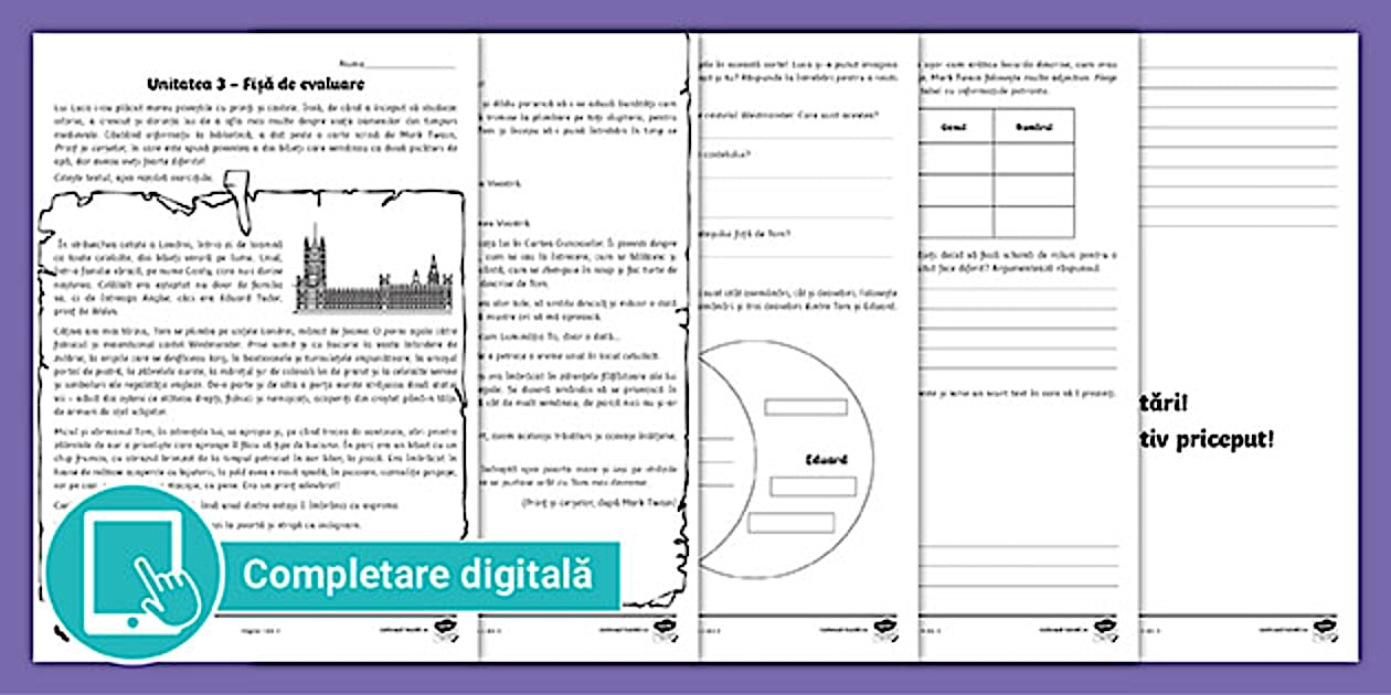 Clasa a IV-a: LLR, Unitatea 3 – Fișă de evaluare cu descriptori de ...