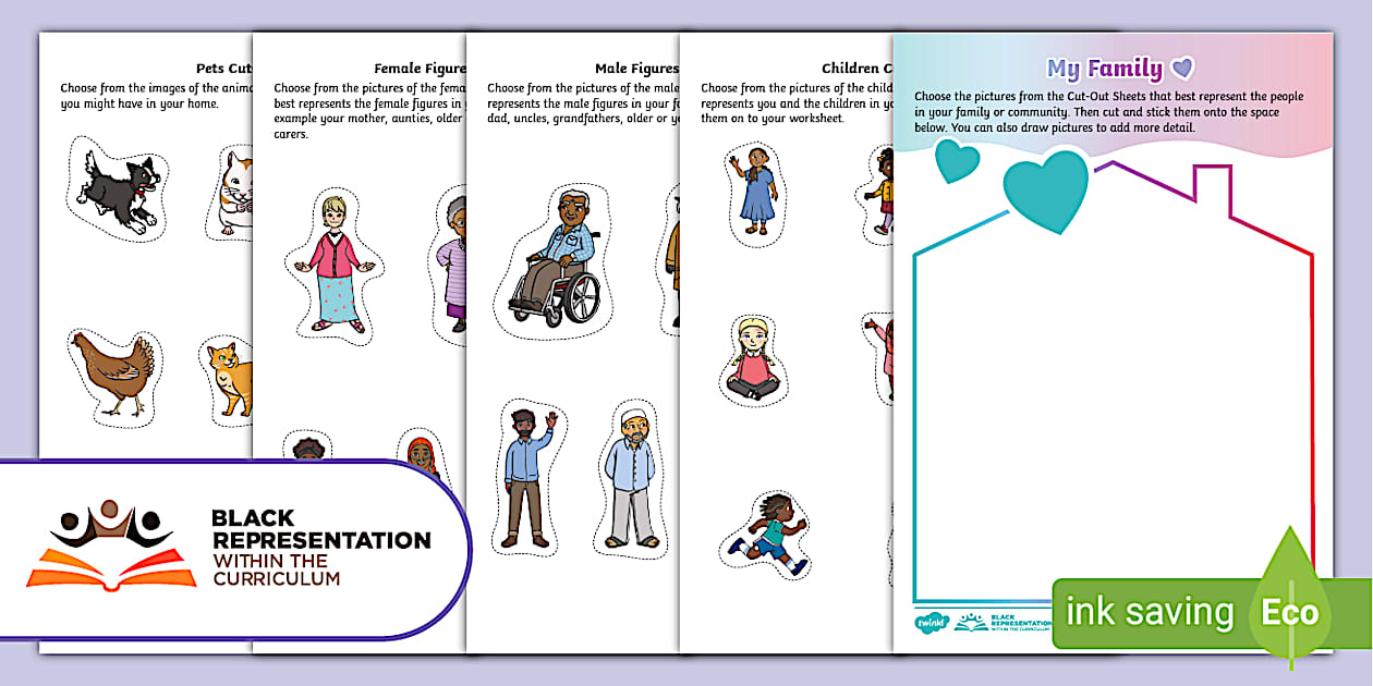EYFS Diverse Families Cut and Stick Activity (teacher made)