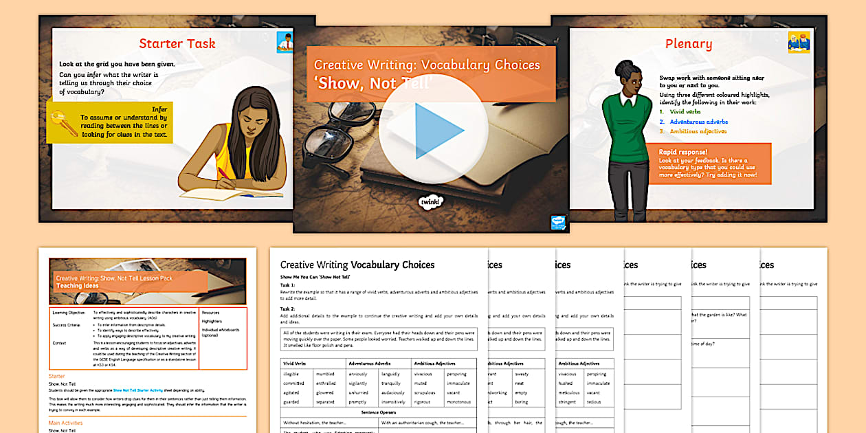 Creative Writing Show Not Tell Lesson: Beyond Secondary