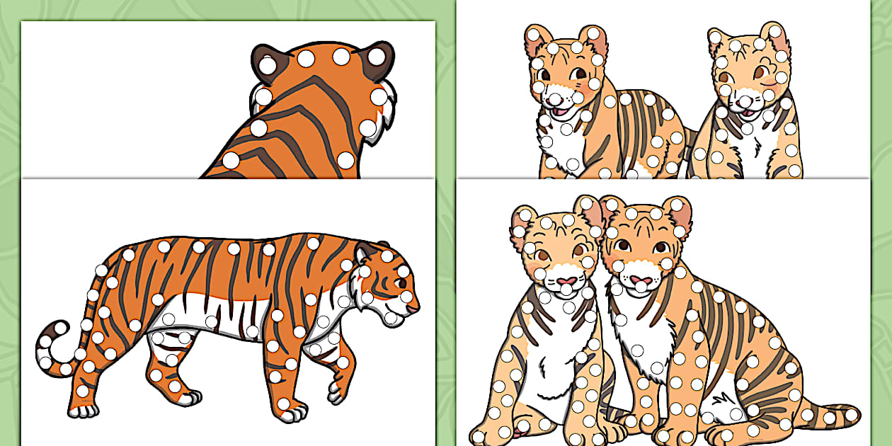 Tiger Threading Cards - KS1 (teacher made) - Twinkl