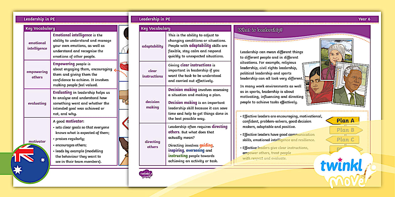 Move PE Year 6 Leadership in PE: Knowledge Organiser