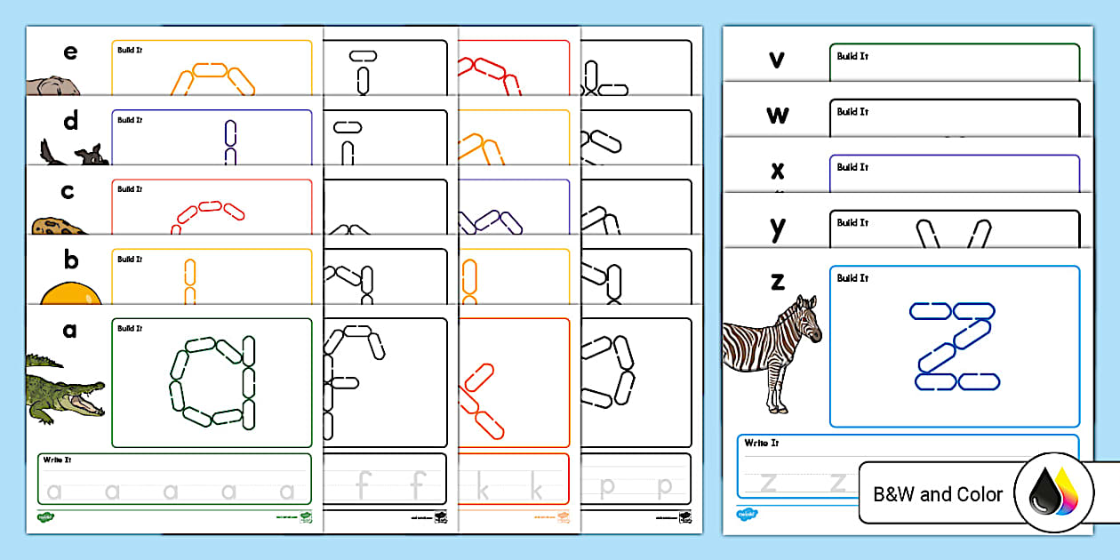 Linking Chains Lowercase Letters Activity Mats - Twinkl