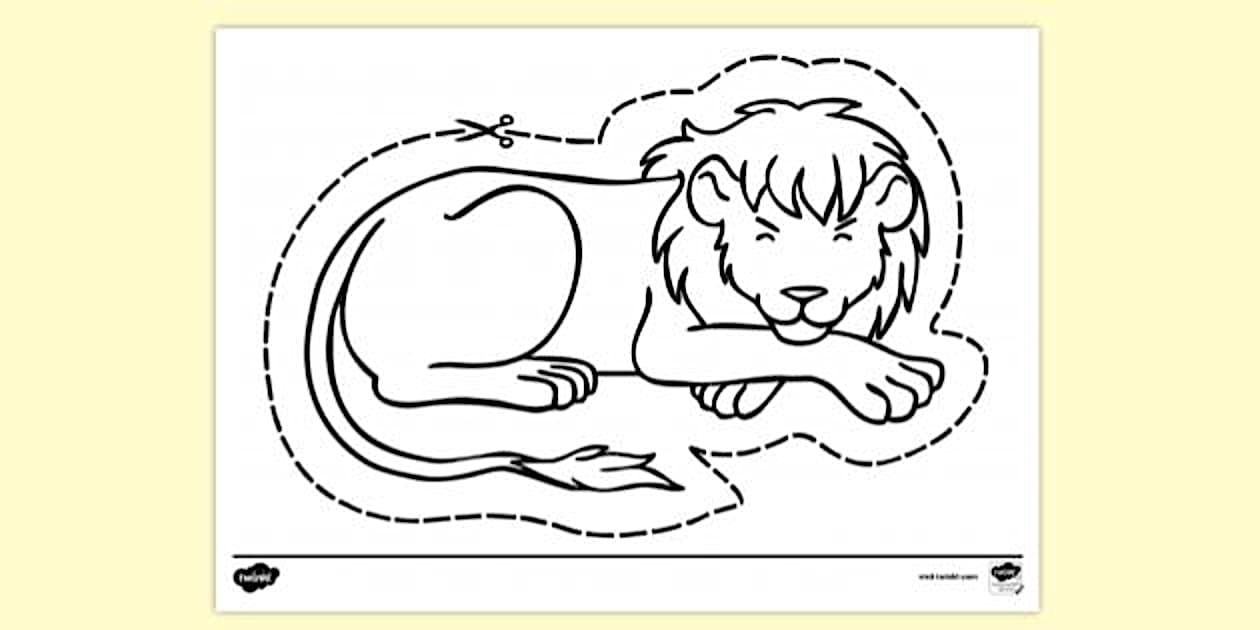 Lion Cut Out Colouring Sheet | Colouring Sheets - Twinkl