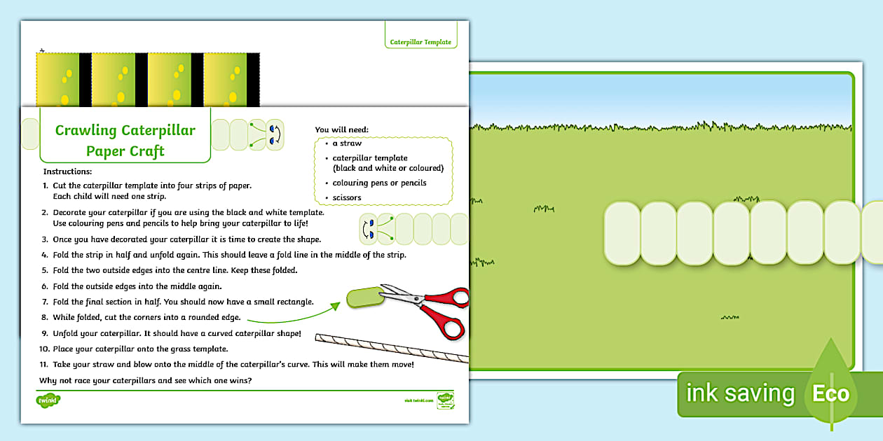 Crawling Caterpillar Paper Craft - Twinkl - KS1 - Twinkl