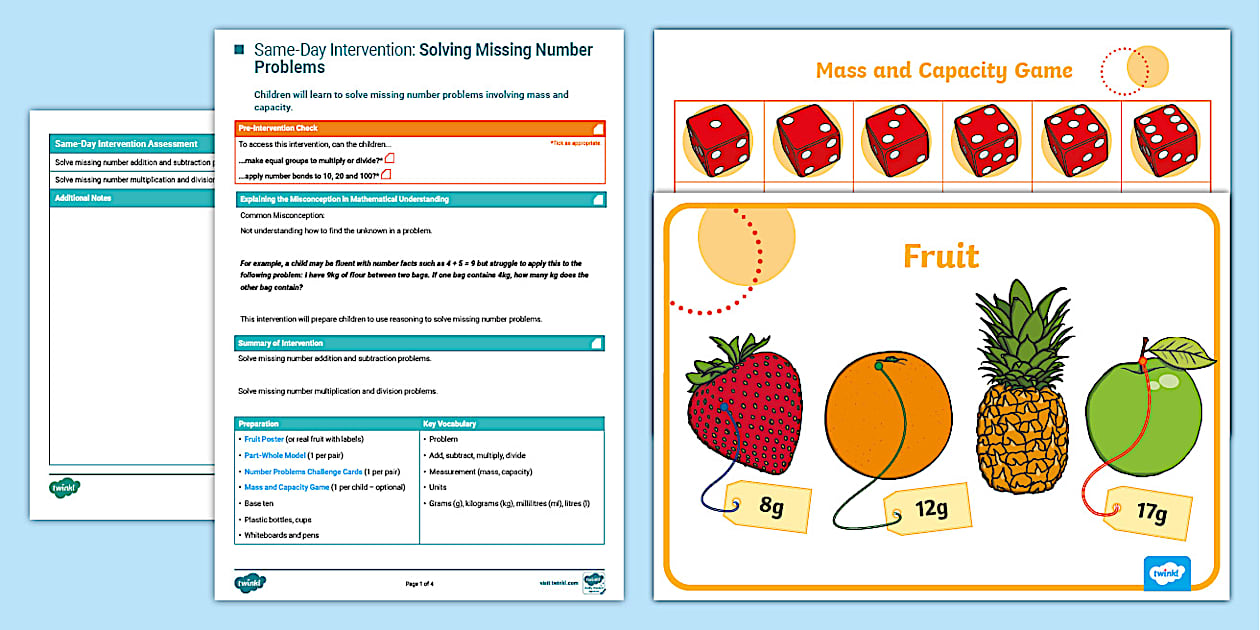 👉 Y2 Maths Intervention Plan: Solving Missing Number Problems