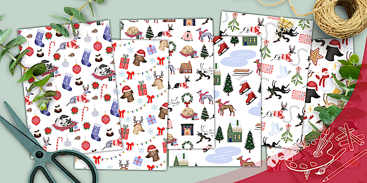 Christmas Greyhound Pattern Posters Pack (teacher made)