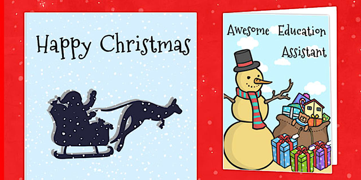 Awesome Education Assistants Christmas Card - Twinkl