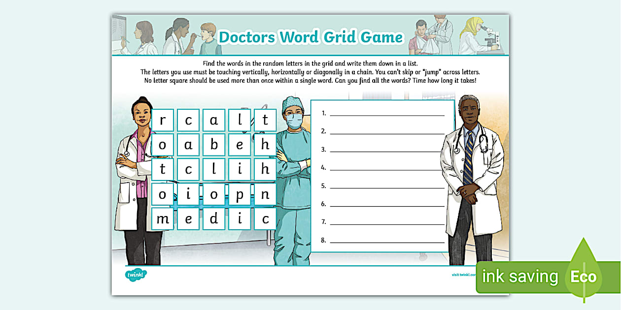 Doctors Word Grid Game (Teacher-Made) - Twinkl