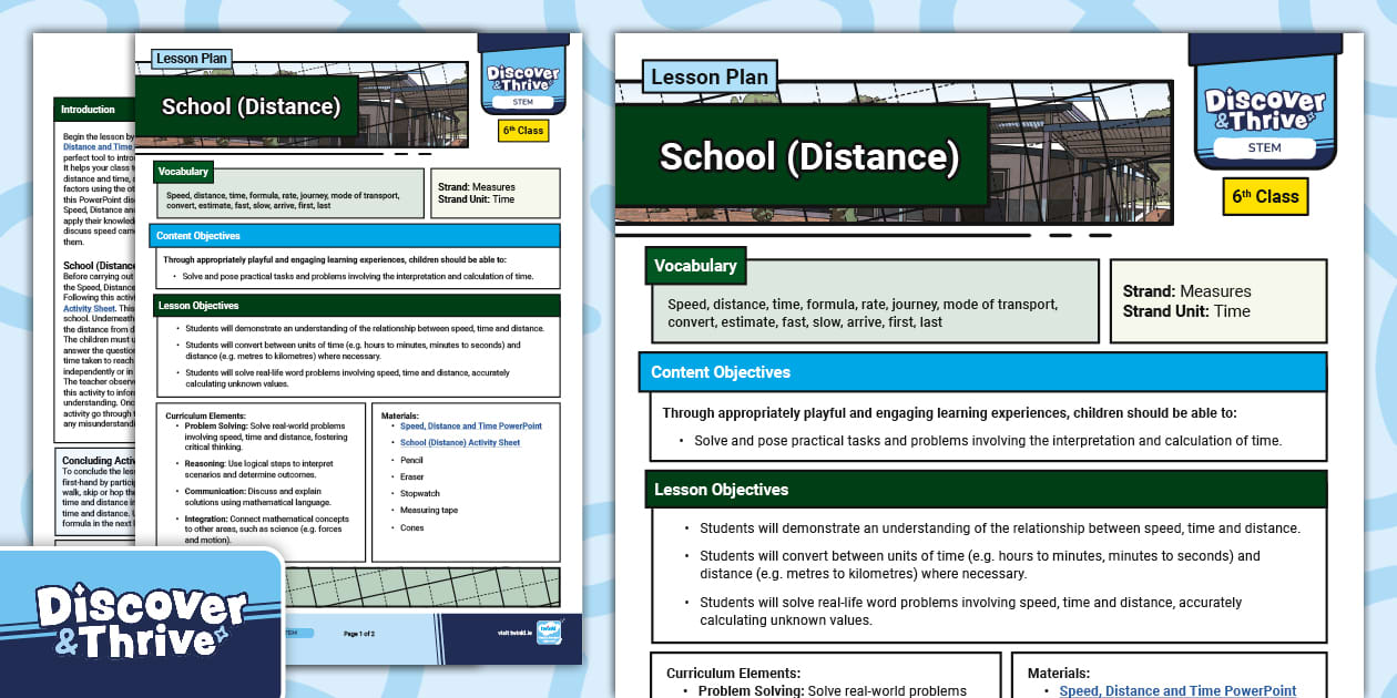 School (Distance) Lesson Plan 6th Class (teacher made)