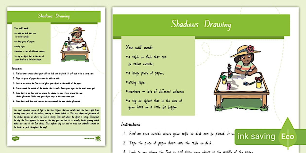 Science - Shadows Drawing - Experiment - Level 1 and 2
