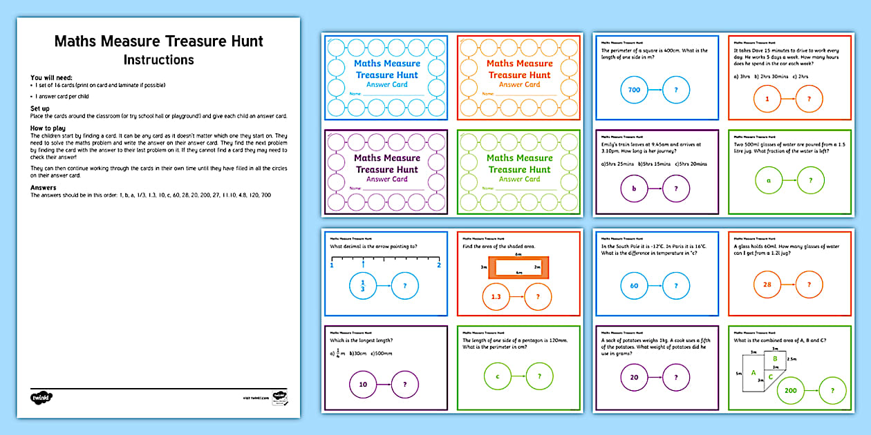 Maths Treasure Hunt (teacher made) - Twinkl