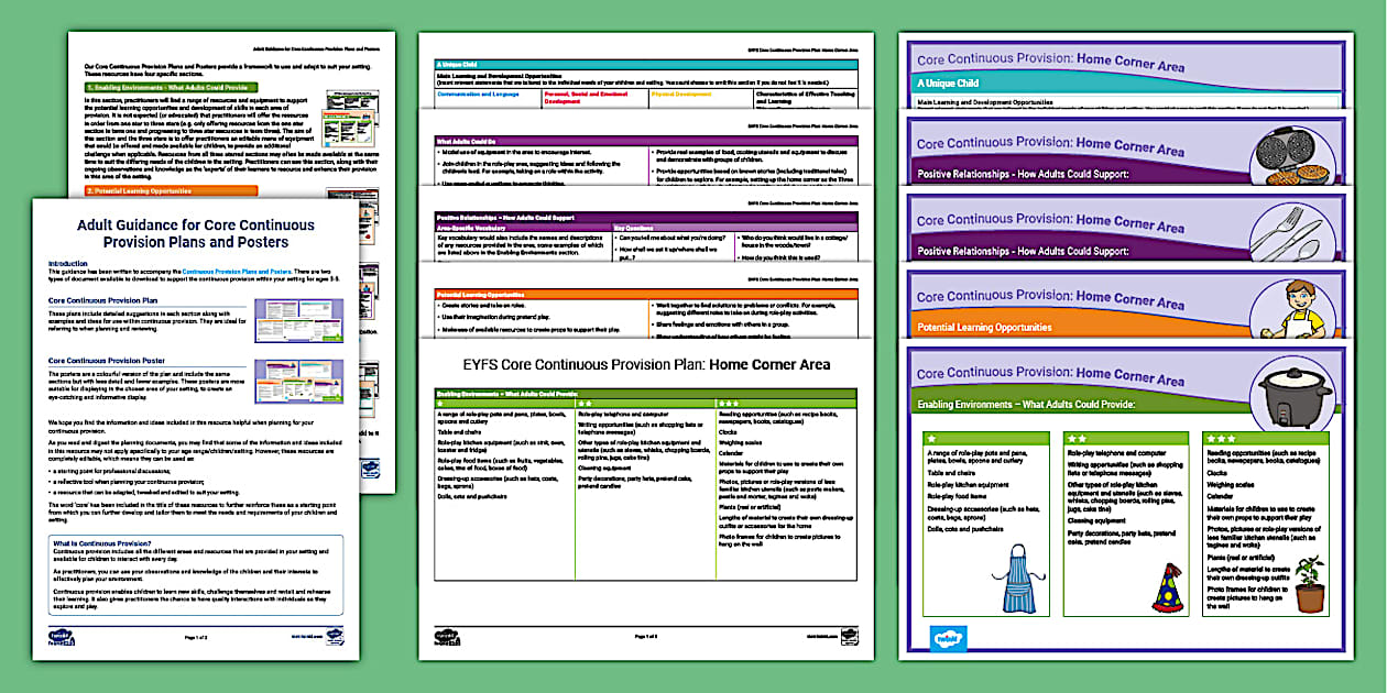 EYFS Home Corner Continuous Provision Planning Pack Ages 3-5