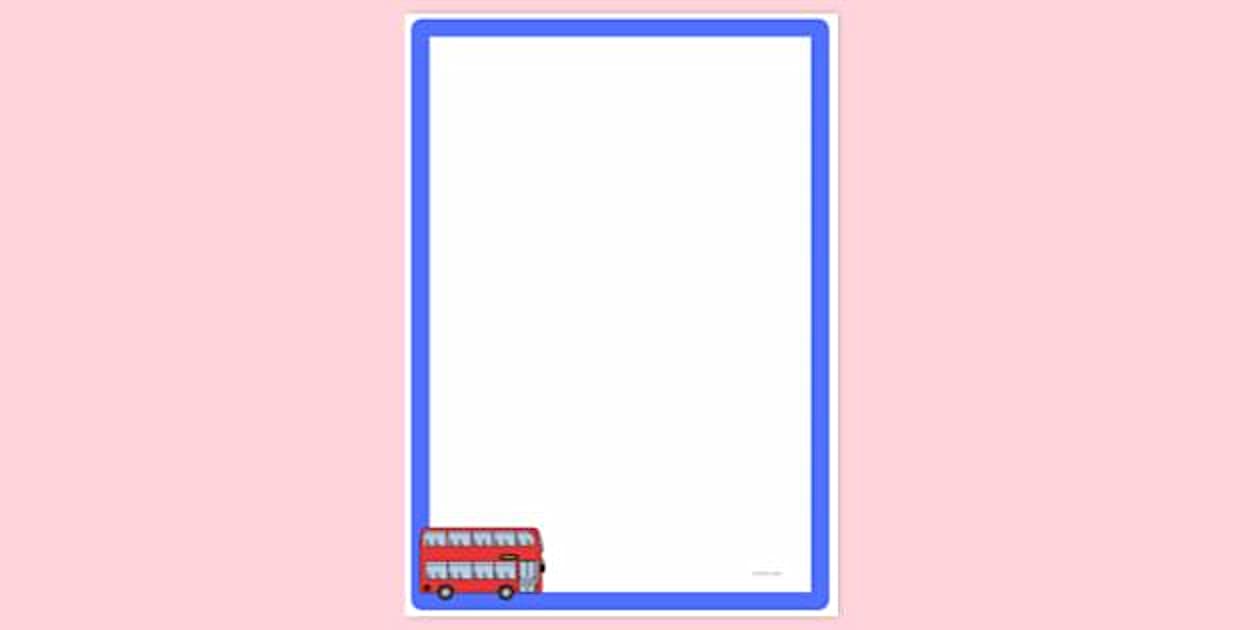 Simple Double Decker Bus Page Border | Page Borders | Twinkl