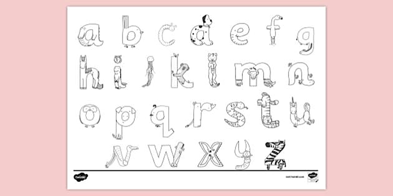 Animal Alphabet Colouring Page | Colouring Sheets - Twinkl