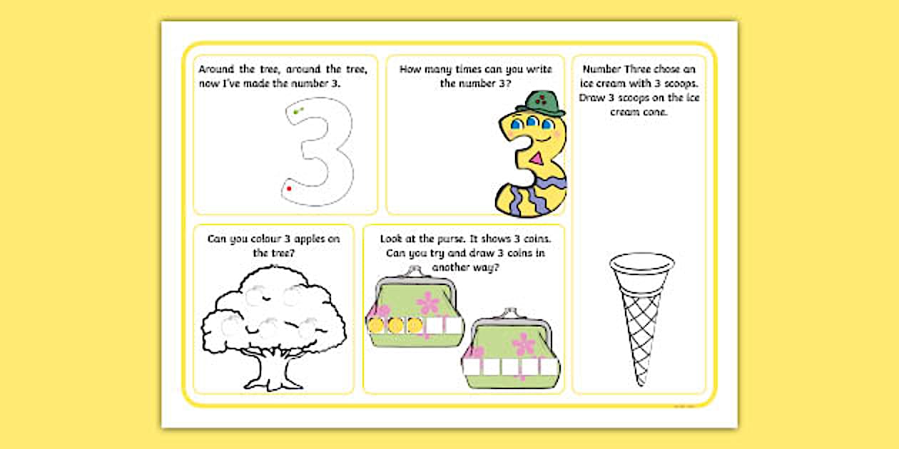 👉 The Adventures of Number Three Activity Mat - Twinkl