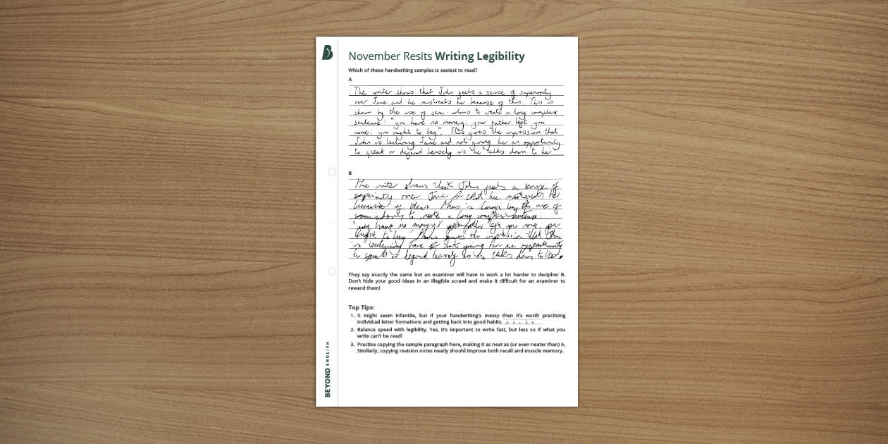 GCSE Writing Legibility Exercises - Improve Exam Performance