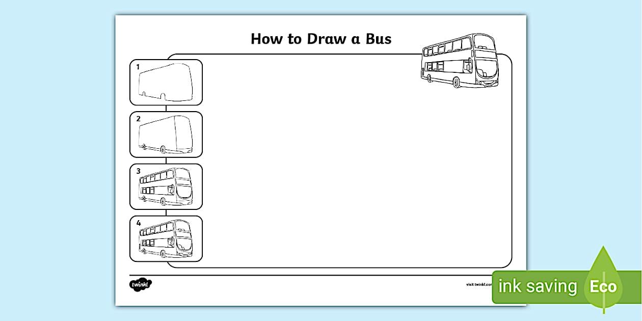 How to Draw a Bus (teacher made) - Twinkl