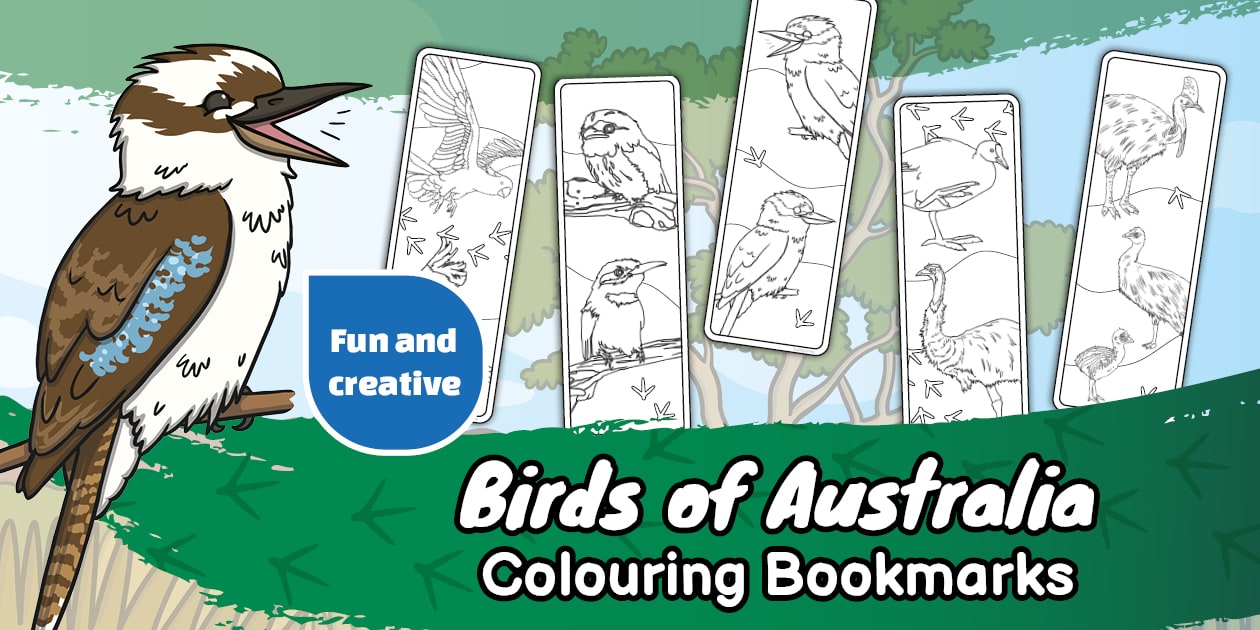 Birds of Australia Colouring Bookmarks