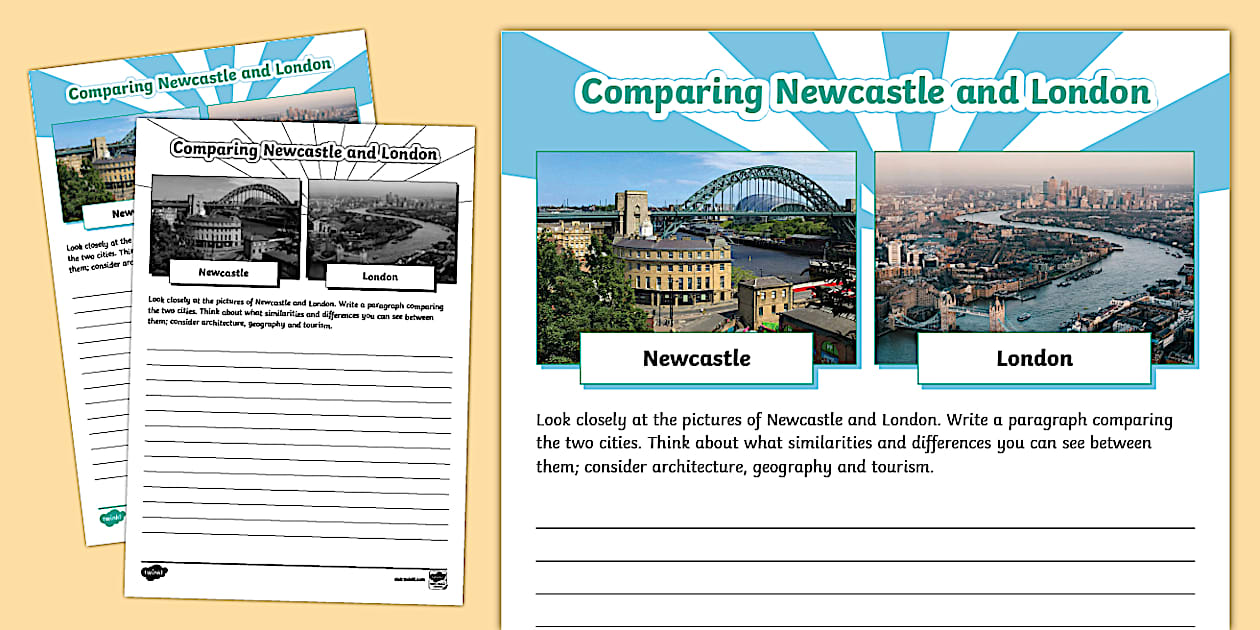 Comparing Newcastle and London Worksheet - Twinkl