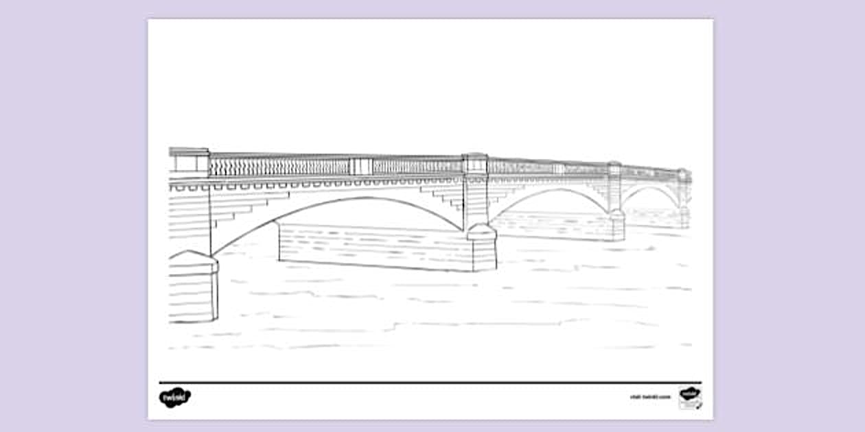Victoria Bridge River Clyde Colouring | Colouring Sheets