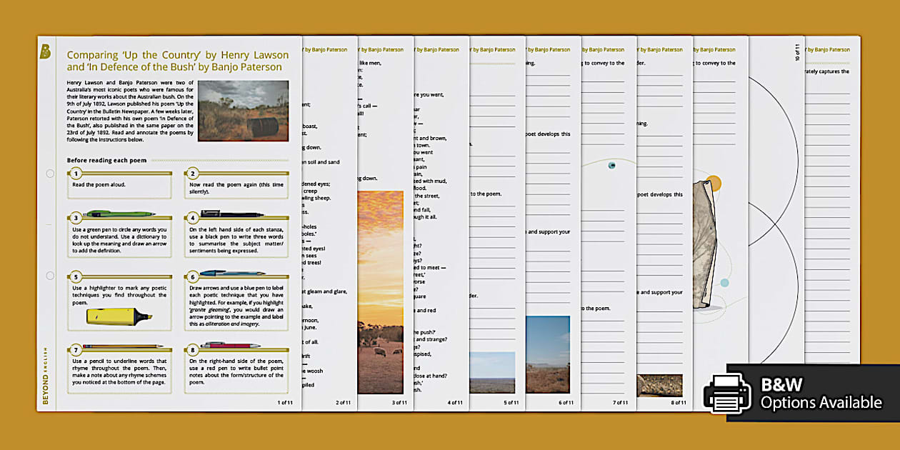 Comparing Poetry by Henry Lawson and Banjo Paterson - Twinkl
