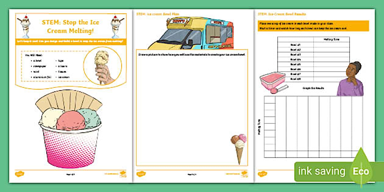 Editable STEM: Stop the Ice Cream Melting! (teacher made)