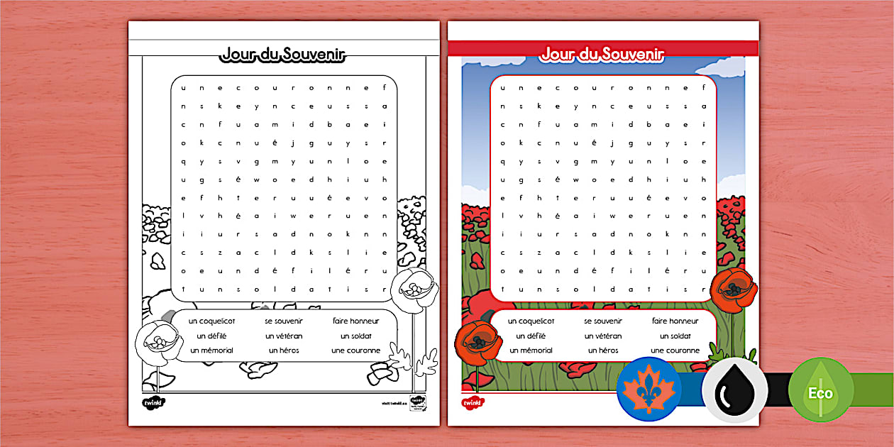 Remembrance Day Poppy Worksheet in French | Twinkl - Twinkl