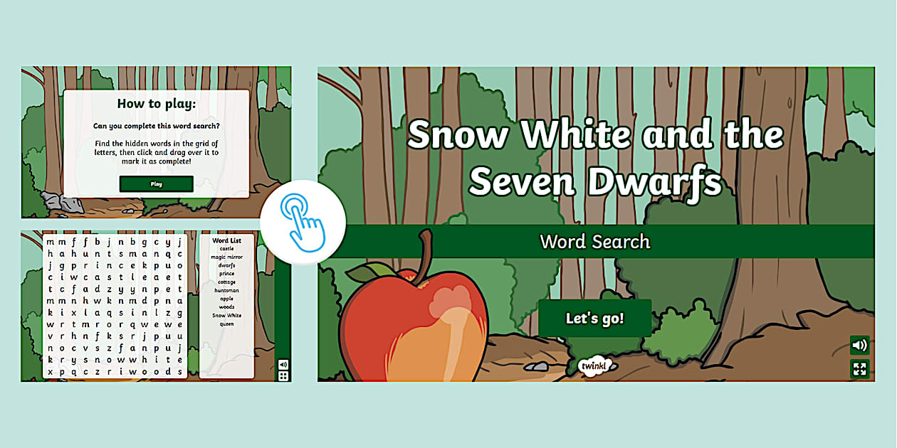 Snow White and the Seven Dwarfs Interactive Word Search