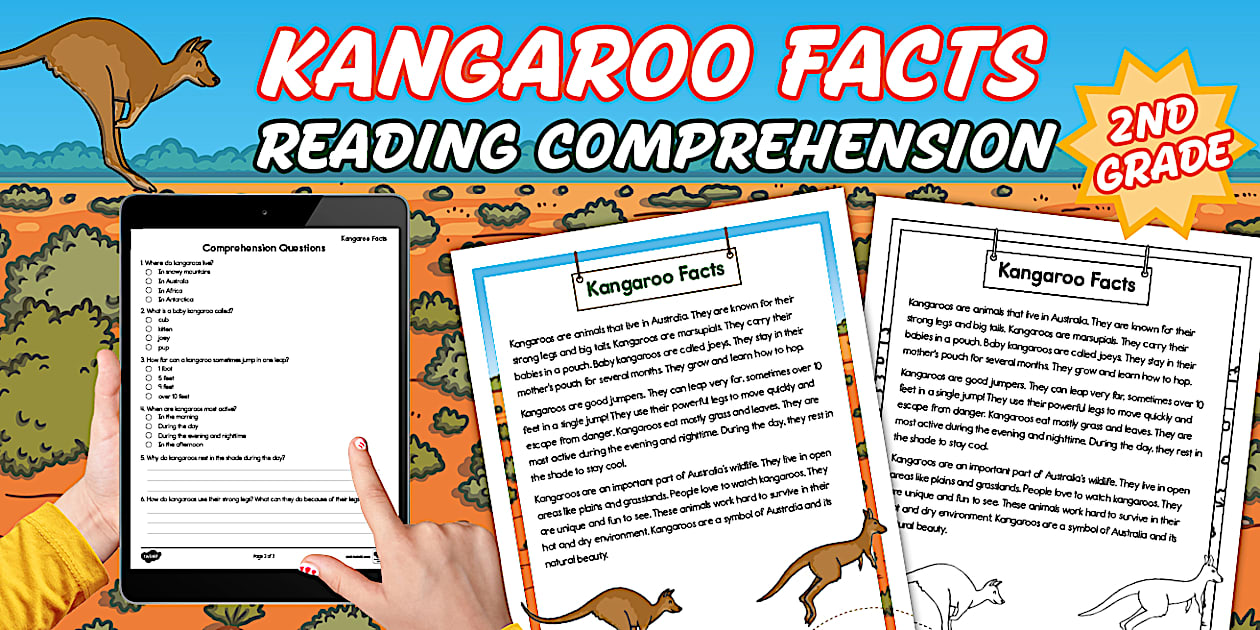 Second Grade Kangaroo Facts Reading Comprehension Worksheet