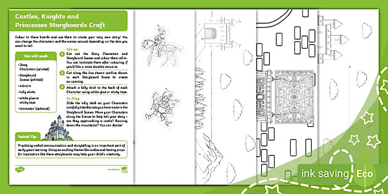 Castles, Knights and Princesses Storyboards Craft - Twinkl