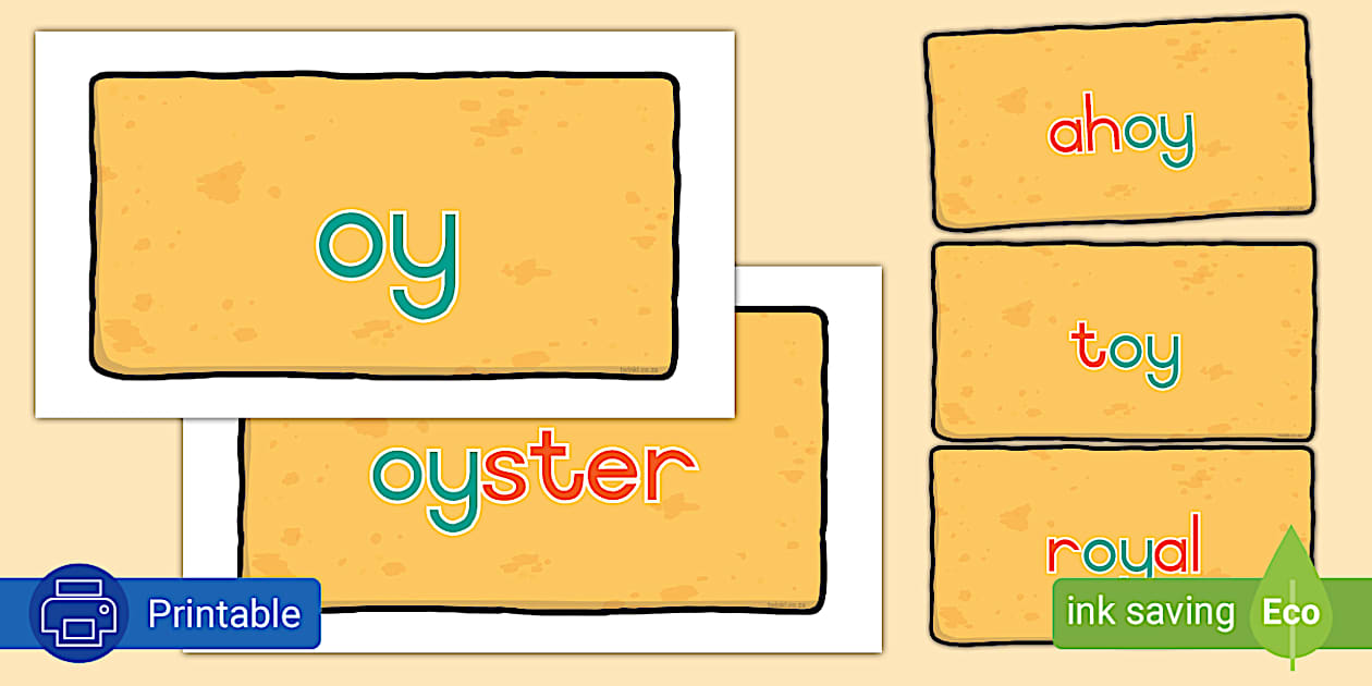 Grade 2 Phonics: oy Word Wall Cards (teacher made) - Twinkl
