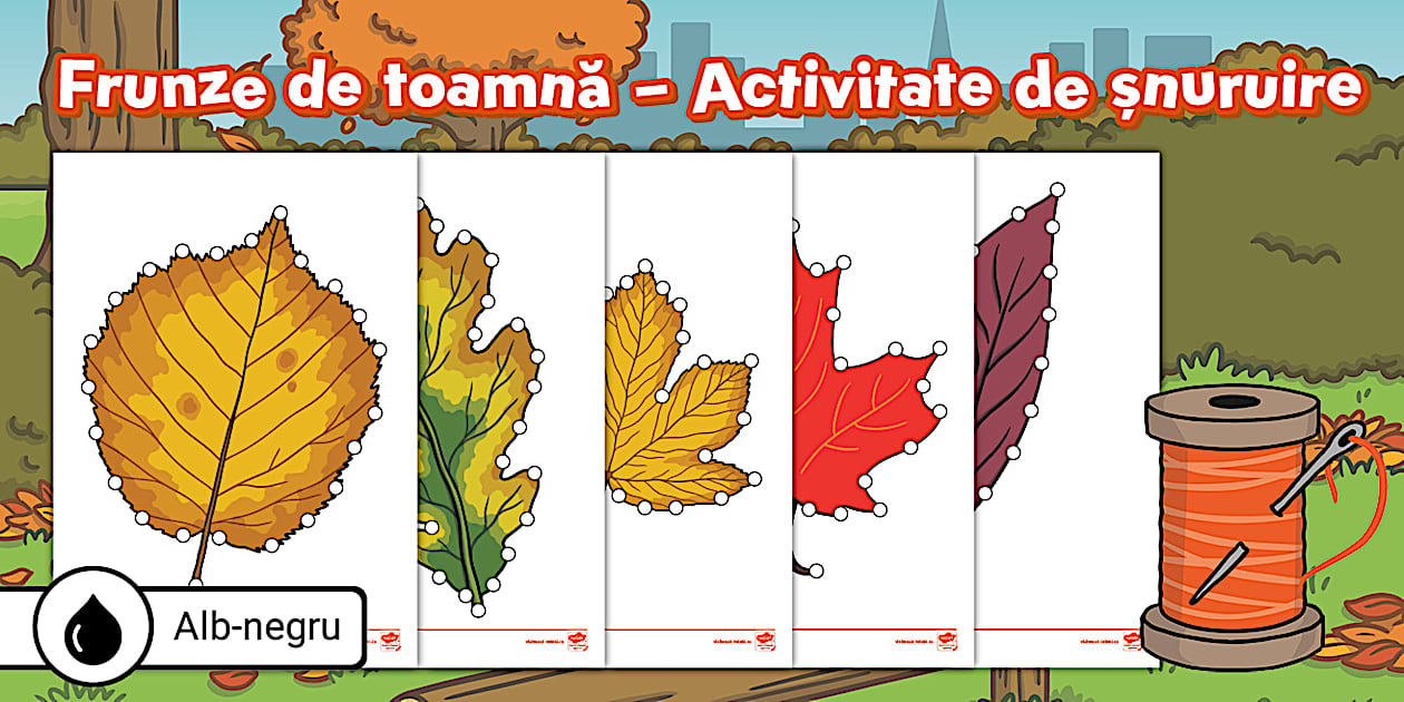 Șnuruire frunze de toamnă – Activitate