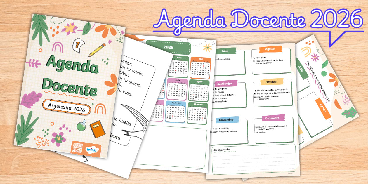 Agenda Docente 2026 para Imprimir - Twinkl Argentina