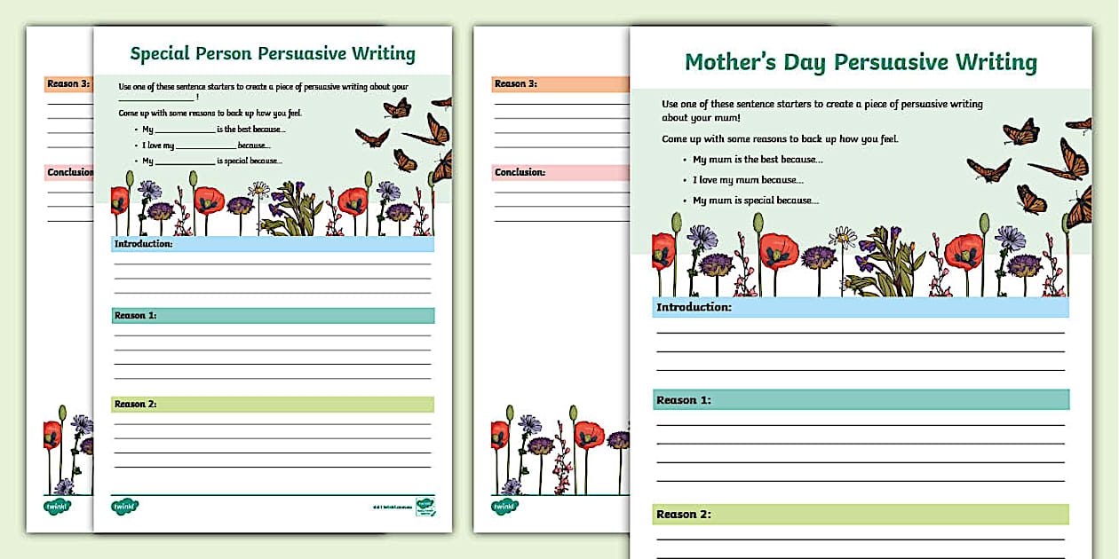 Mother's Day Persuasive Writing - Twinkl