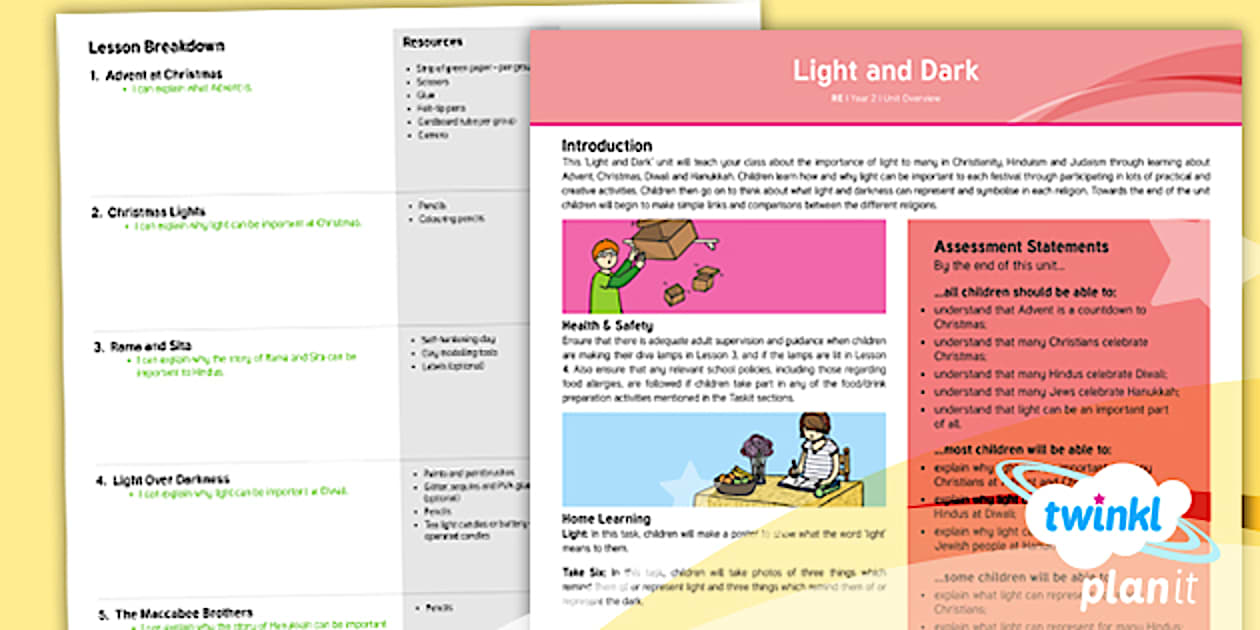 RE: Celebrations of Light Year 2 Planning Overview - Twinkl