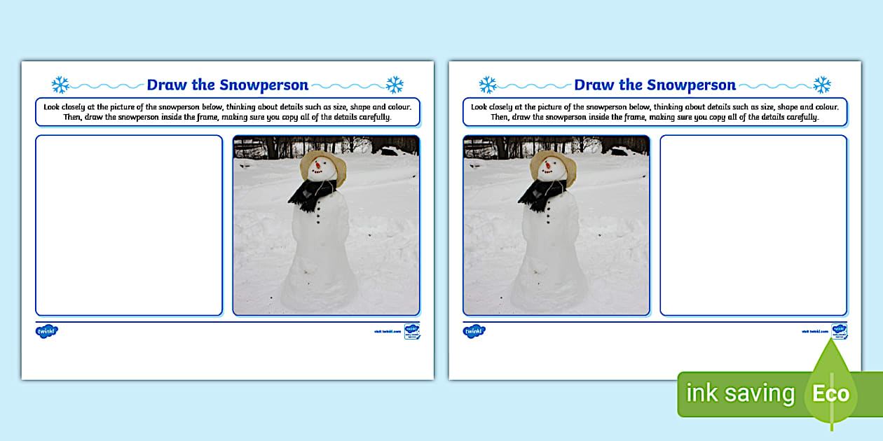 Draw the Snowperson worksheet (Teacher-Made) - Twinkl