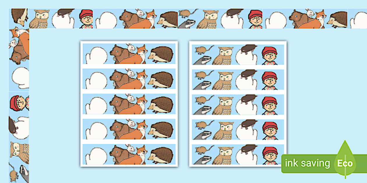 The Mitten Story Bulletin Board Borders - Twinkl
