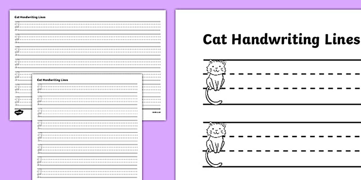 Editable Cat Thirds Handwriting Lines (teacher made)