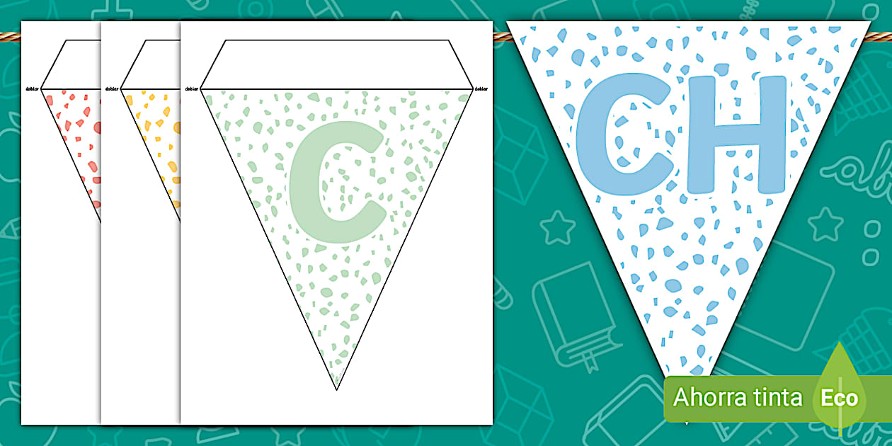 Banderines: Abecedario - Versión Colores Pastel